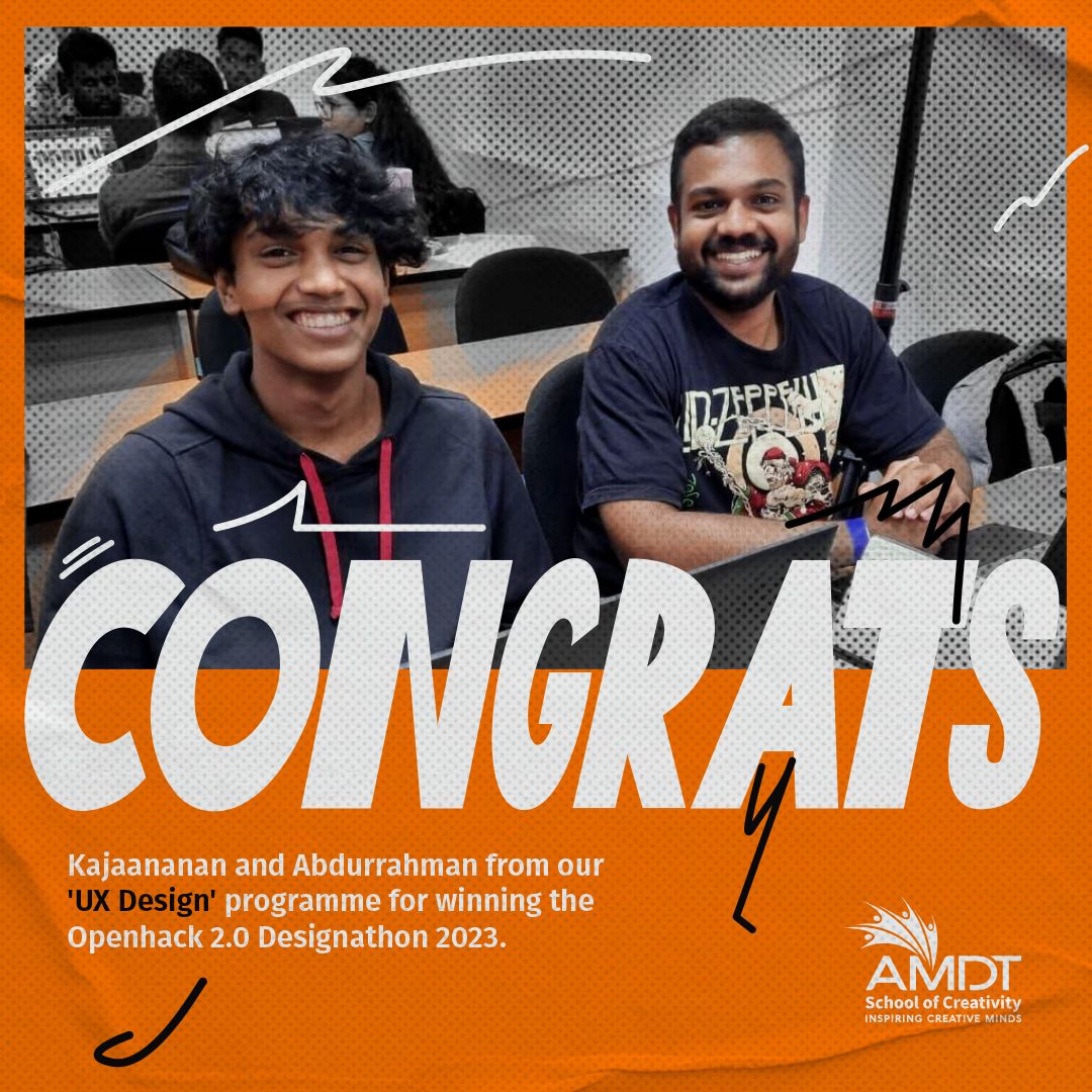 Our UX Design Students Win Big at Openhack 2.0 Designathon 2023 - AMDT ...